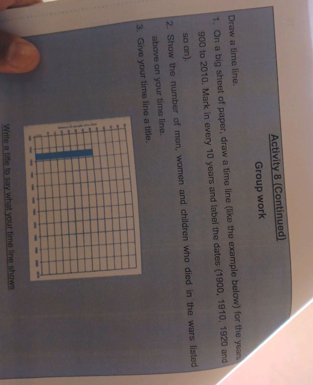 Draw a time line. 1. On a big sheet of