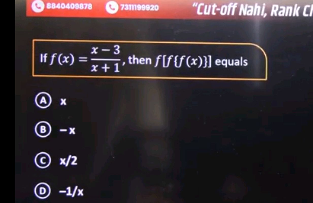 If $f(x) = {x-3}{x+1}$, then