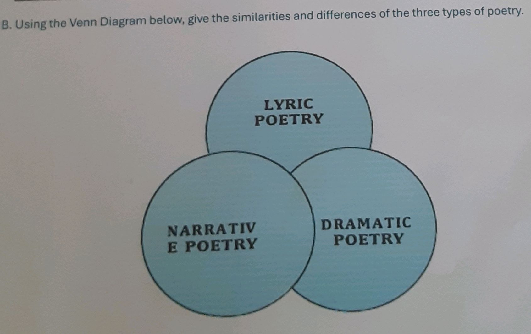 B. Using the Venn Diagram below, give the | StudyX
