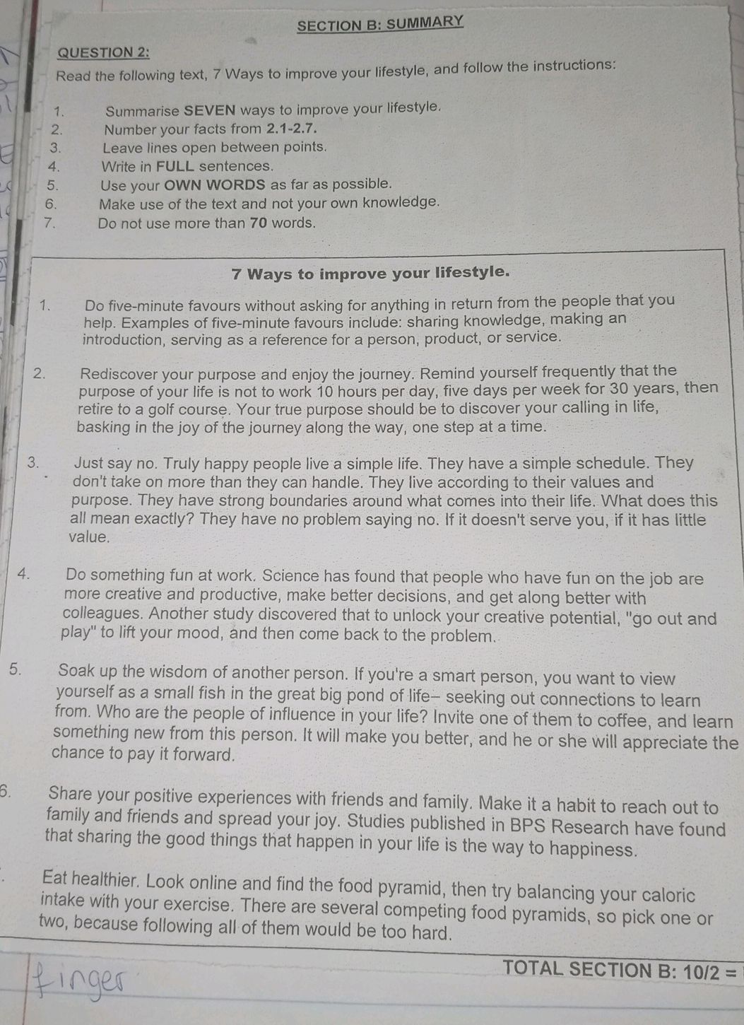 QUESTION 2: Read the following text, 7 Ways | StudyX