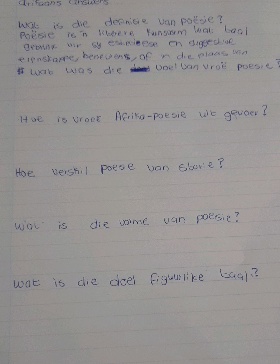 Wat is die definisie van poësie? Poësie is | StudyX