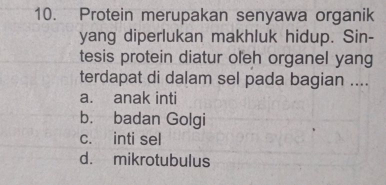 Protein merupakan senyawa organik yang