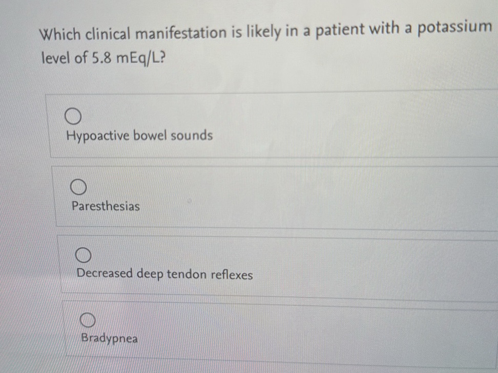 Which clinical manifestation is likely in a | StudyX