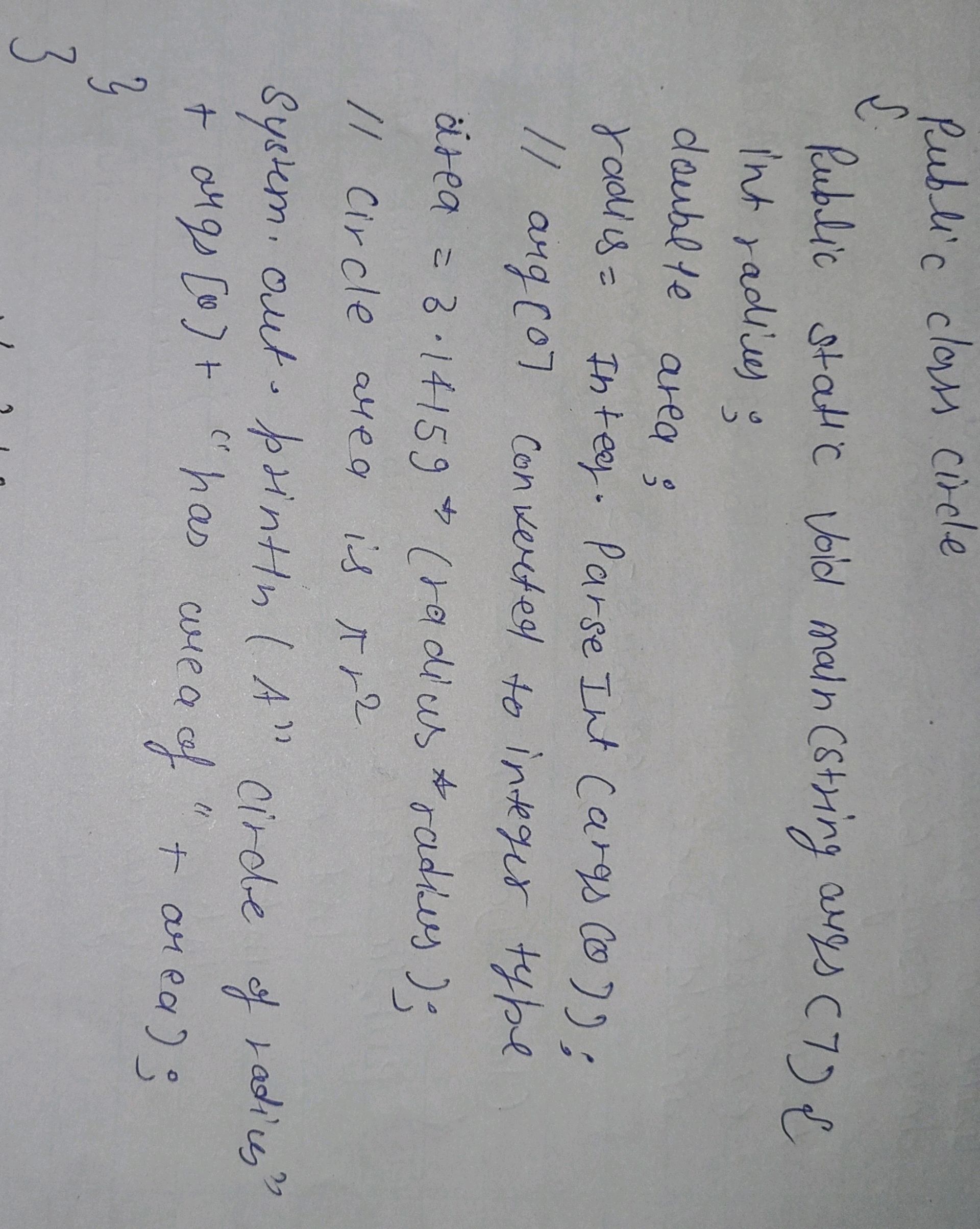 ```java Public class circle Public static | StudyX