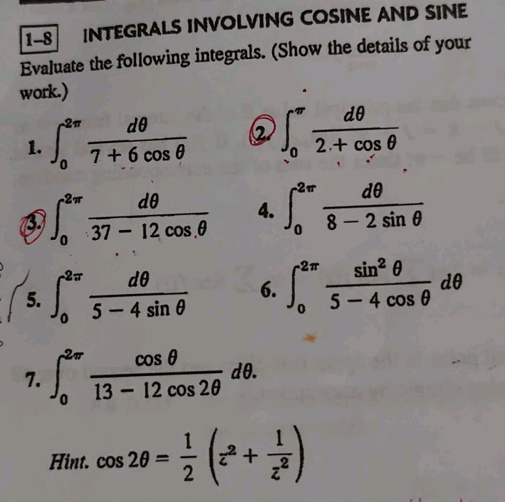1-8 INTEGRALS INVOLVING COSINE AND SINE | StudyX