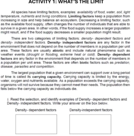 Read the selection, and identify examples of