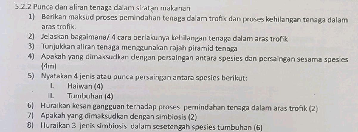 5.2.2 Punca dan aliran tenaga dalam siratan