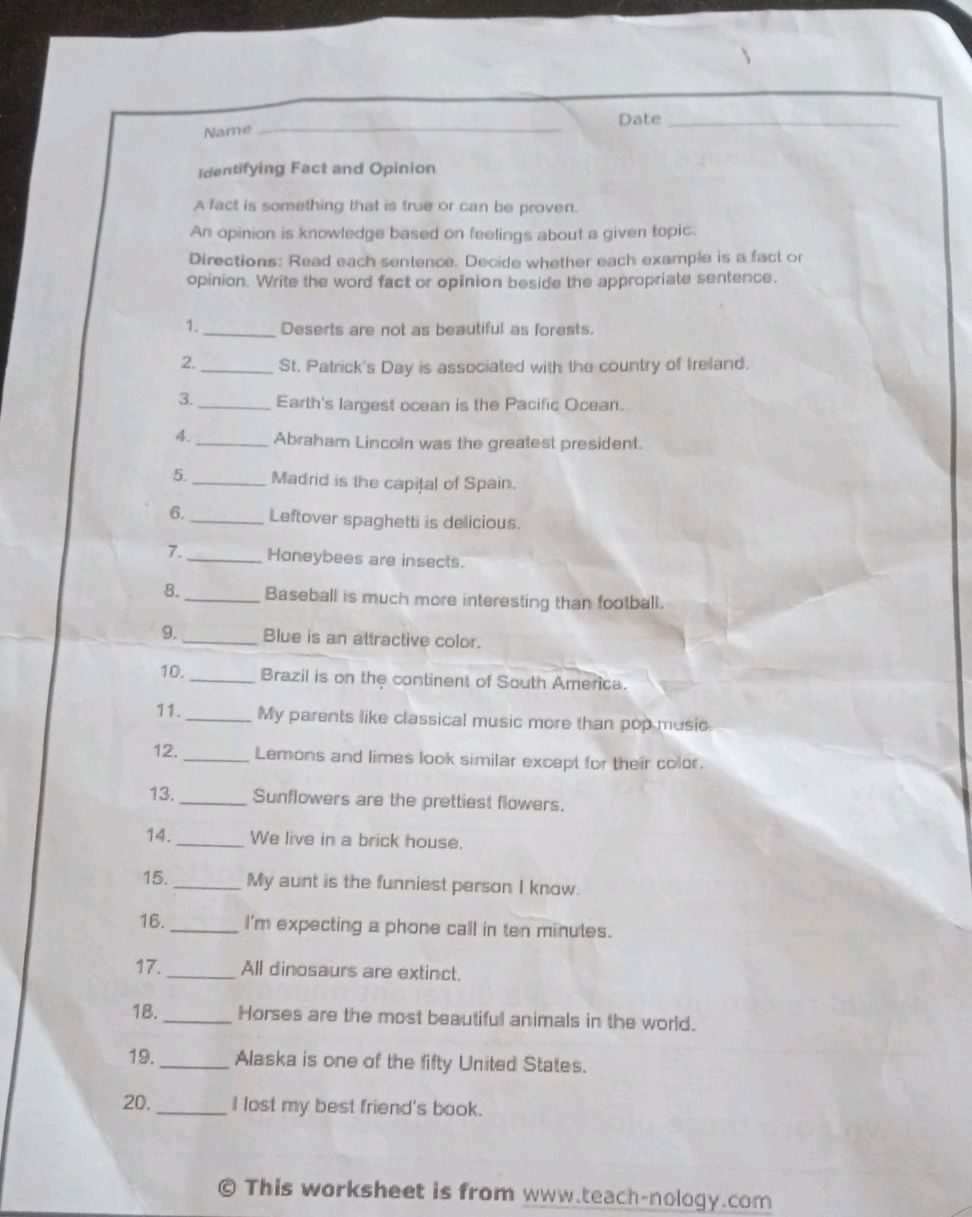 Directions: Read each sentence. Decide | StudyX