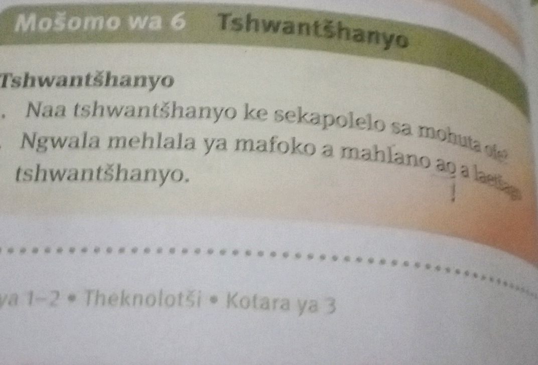 Tshwantshanyo 1. Naa tshwantshanyo ke