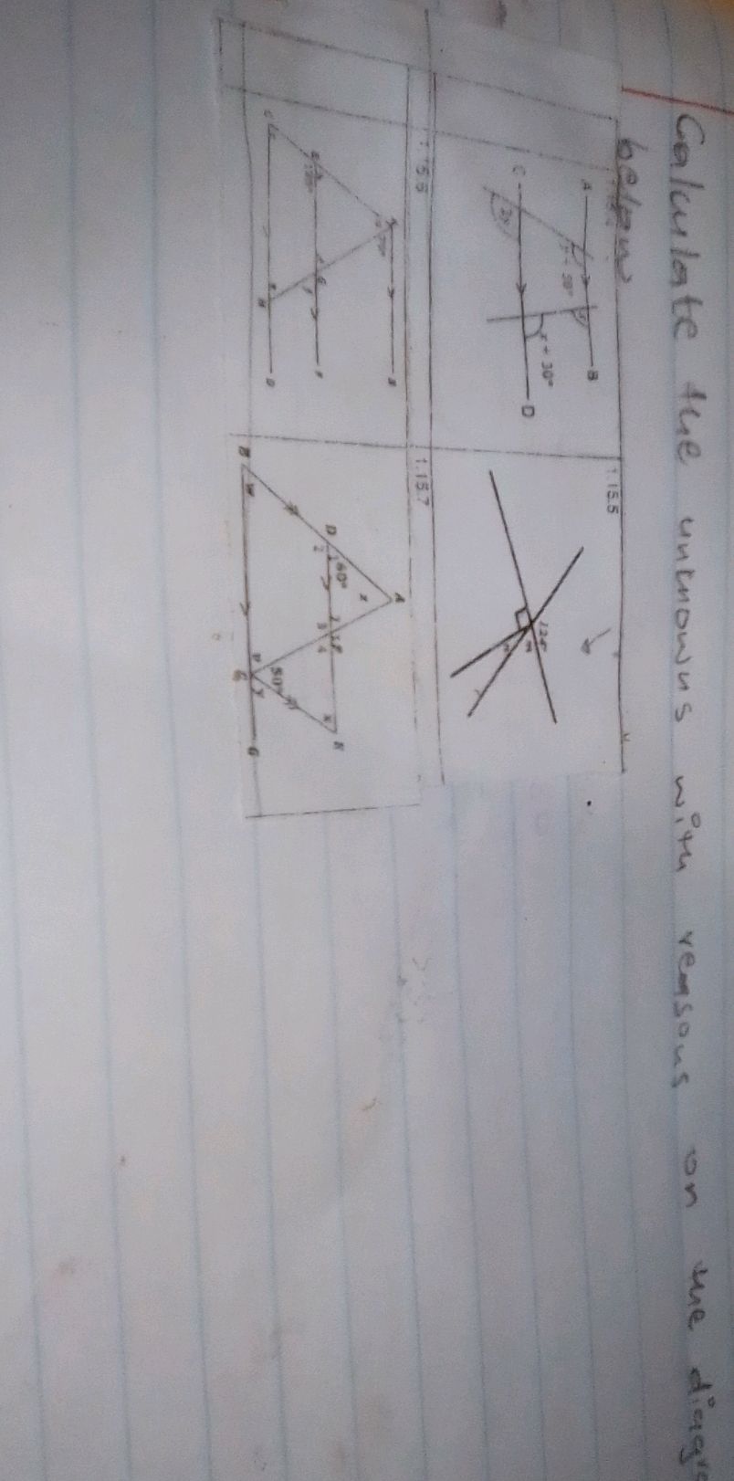 Calculate the unknowns with reasons on the | StudyX
