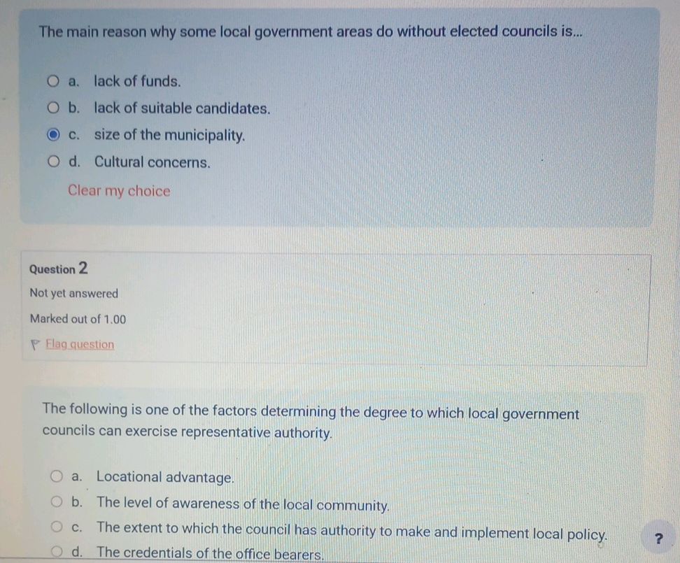 The main reason why some local government