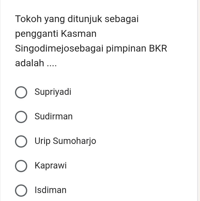 Tokoh yang ditunjuk sebagai pengganti Kasman | StudyX