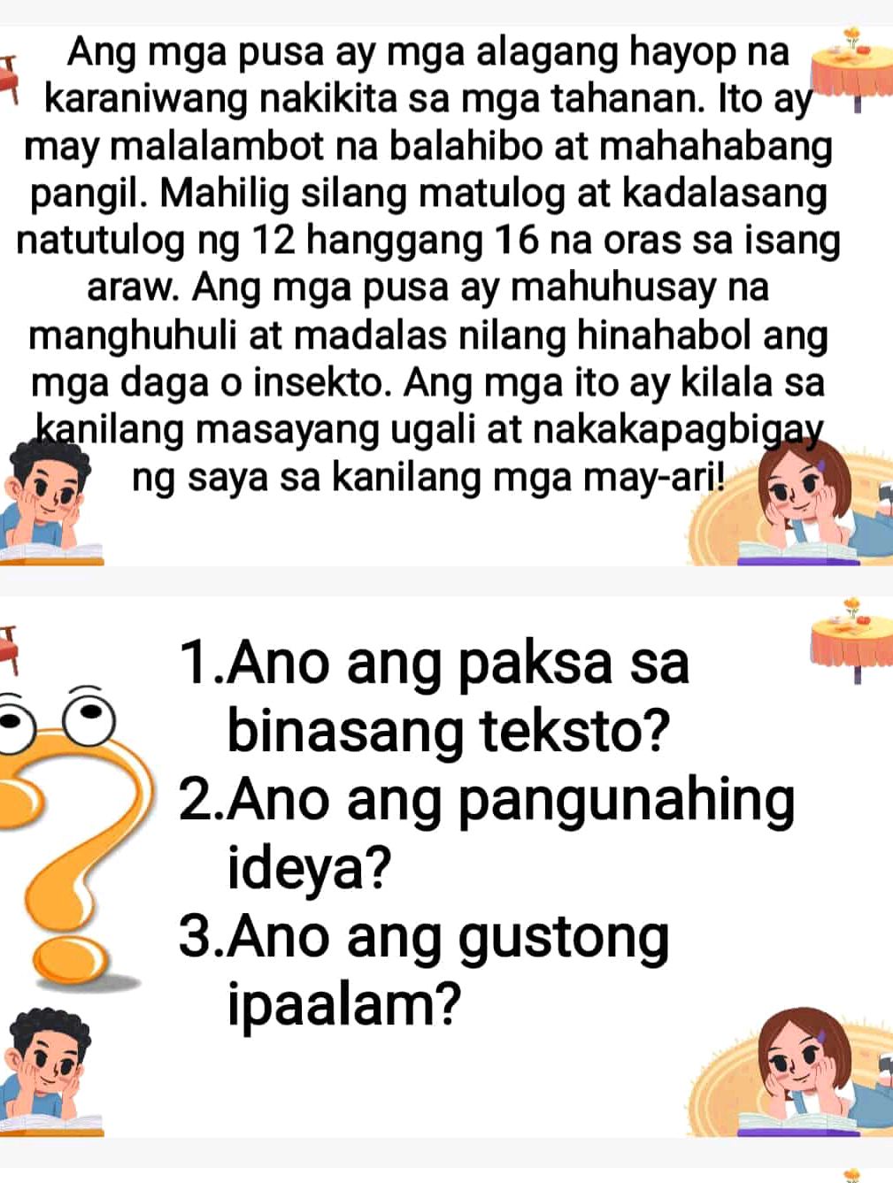 Ang mga pusa ay mga alagang hayop na