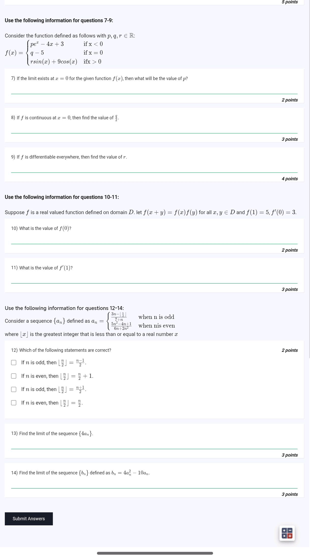 Use the following information for questions | StudyX