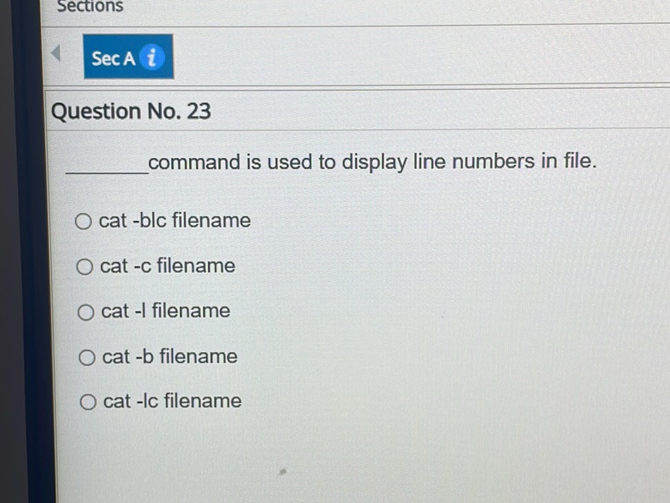 command is used to display line numbers in