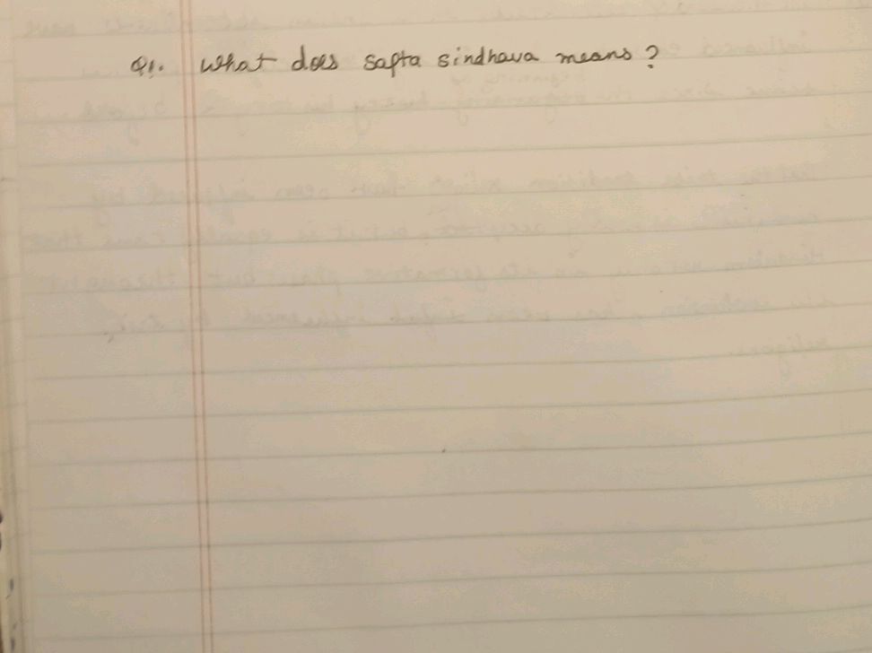 Meaning of Sapta Sindhava | StudyX