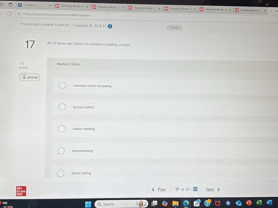 All of these are forms of nonstore retailing | StudyX