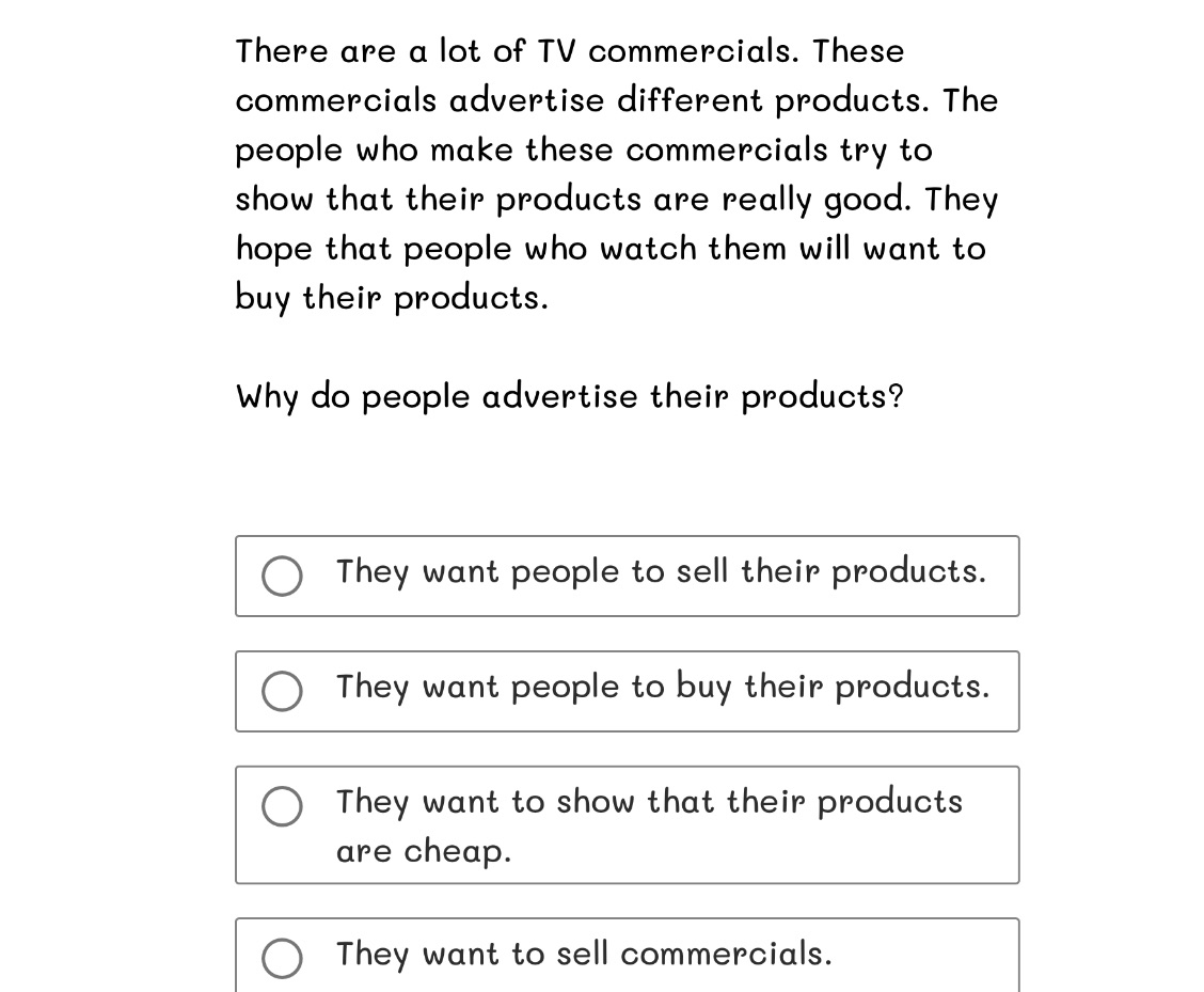 There are a lot of TV commercials. These