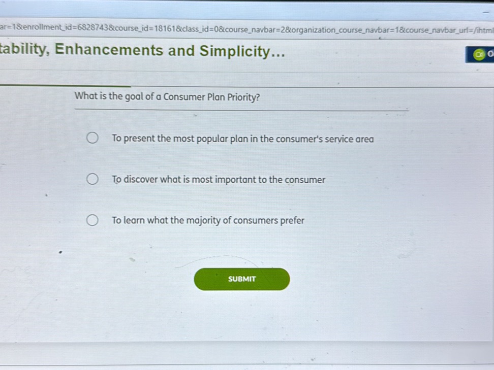 What is the goal of a Consumer Plan