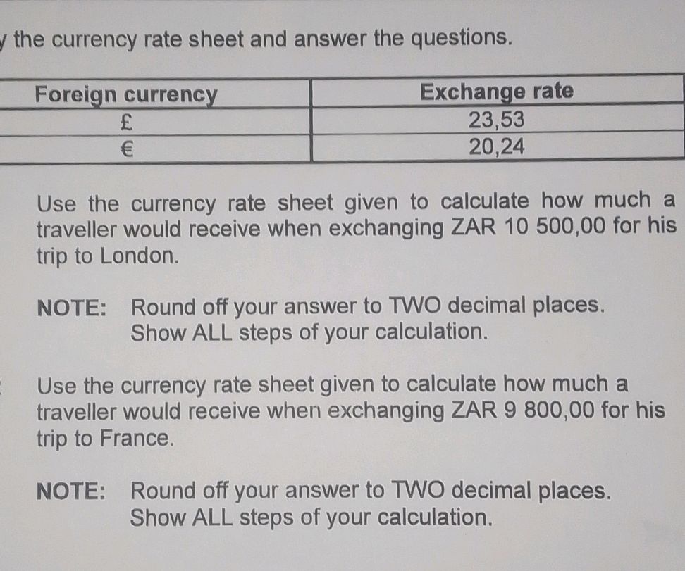 Foreign currency | Exchange rate | | StudyX