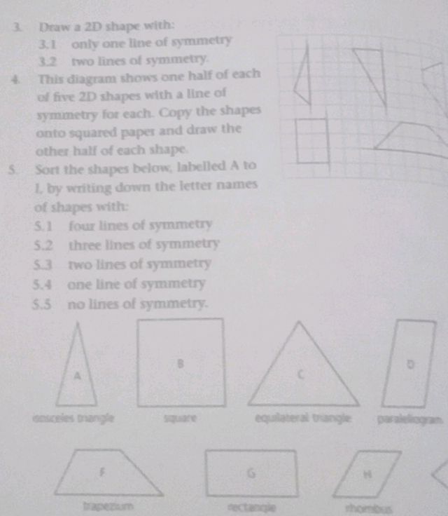 3. Draw a 2D shape with: 3.1 only one line | StudyX