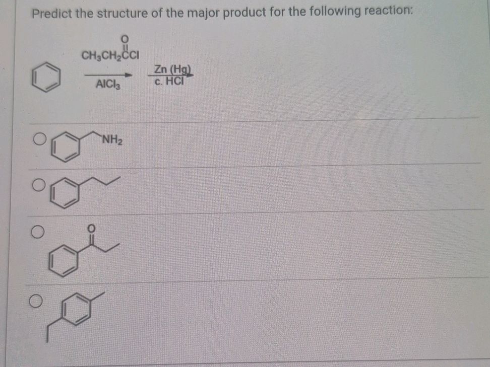 Predict the structure of the major product