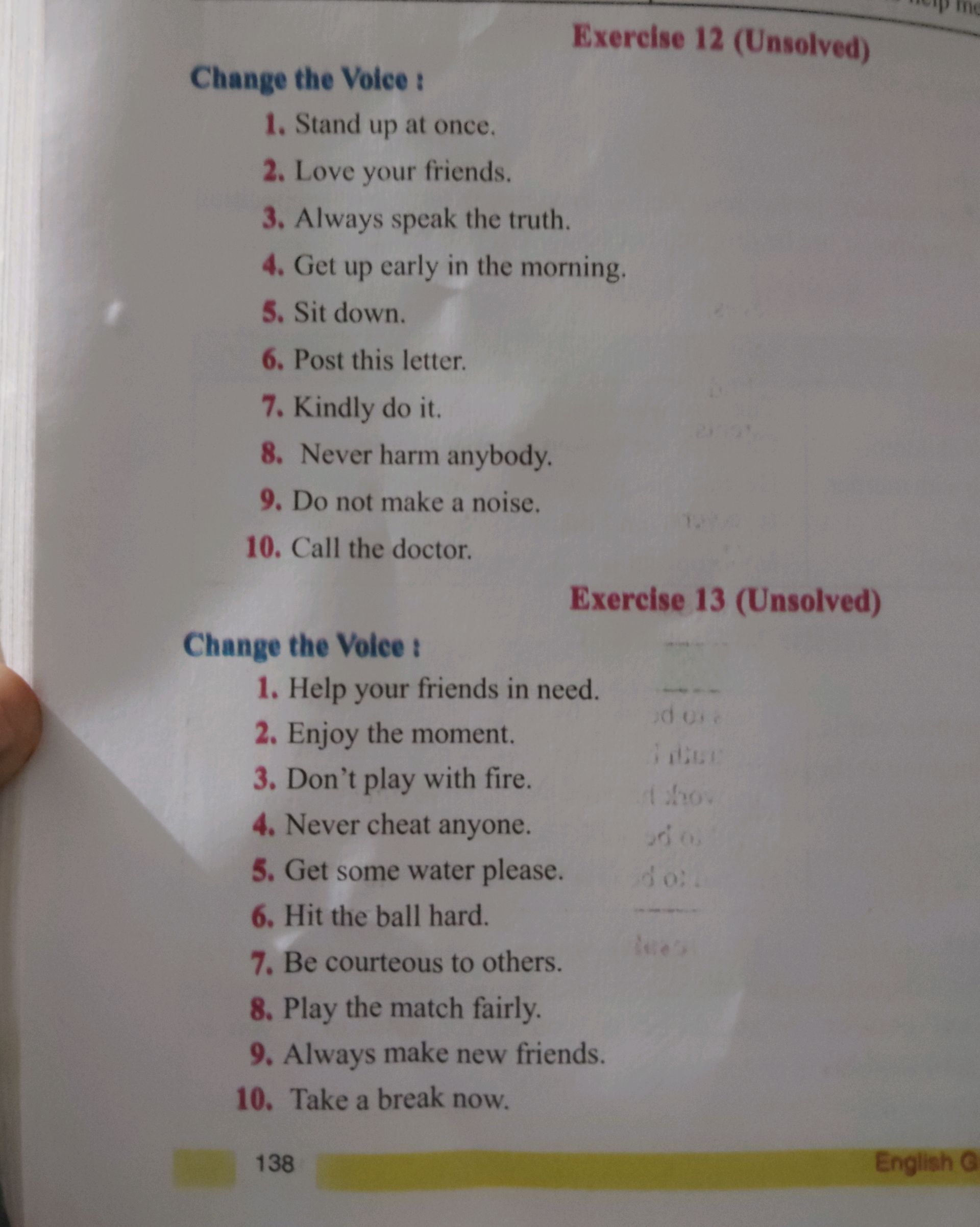 Change the Voice : 1. Stand up at once. 2. | StudyX
