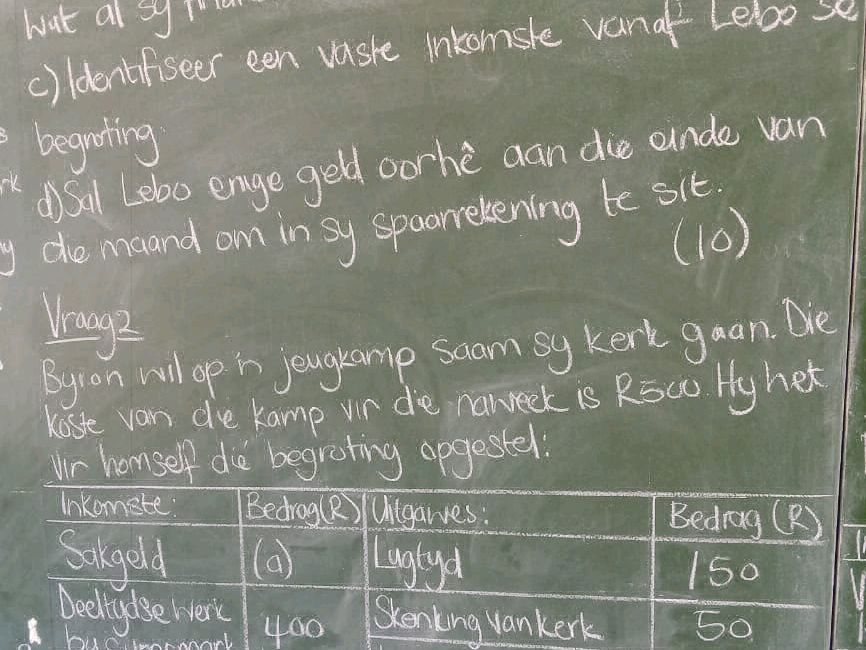 c) Identifiseer een vaste Inkomste vanaf | StudyX