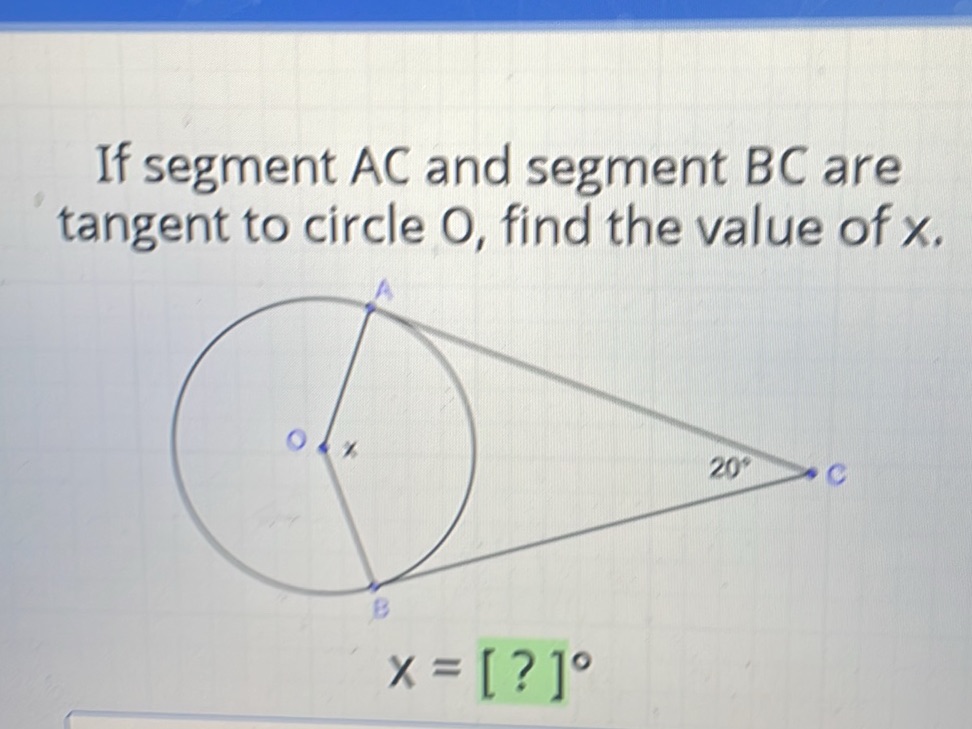 If segment AC and segment BC are tangent to | StudyX