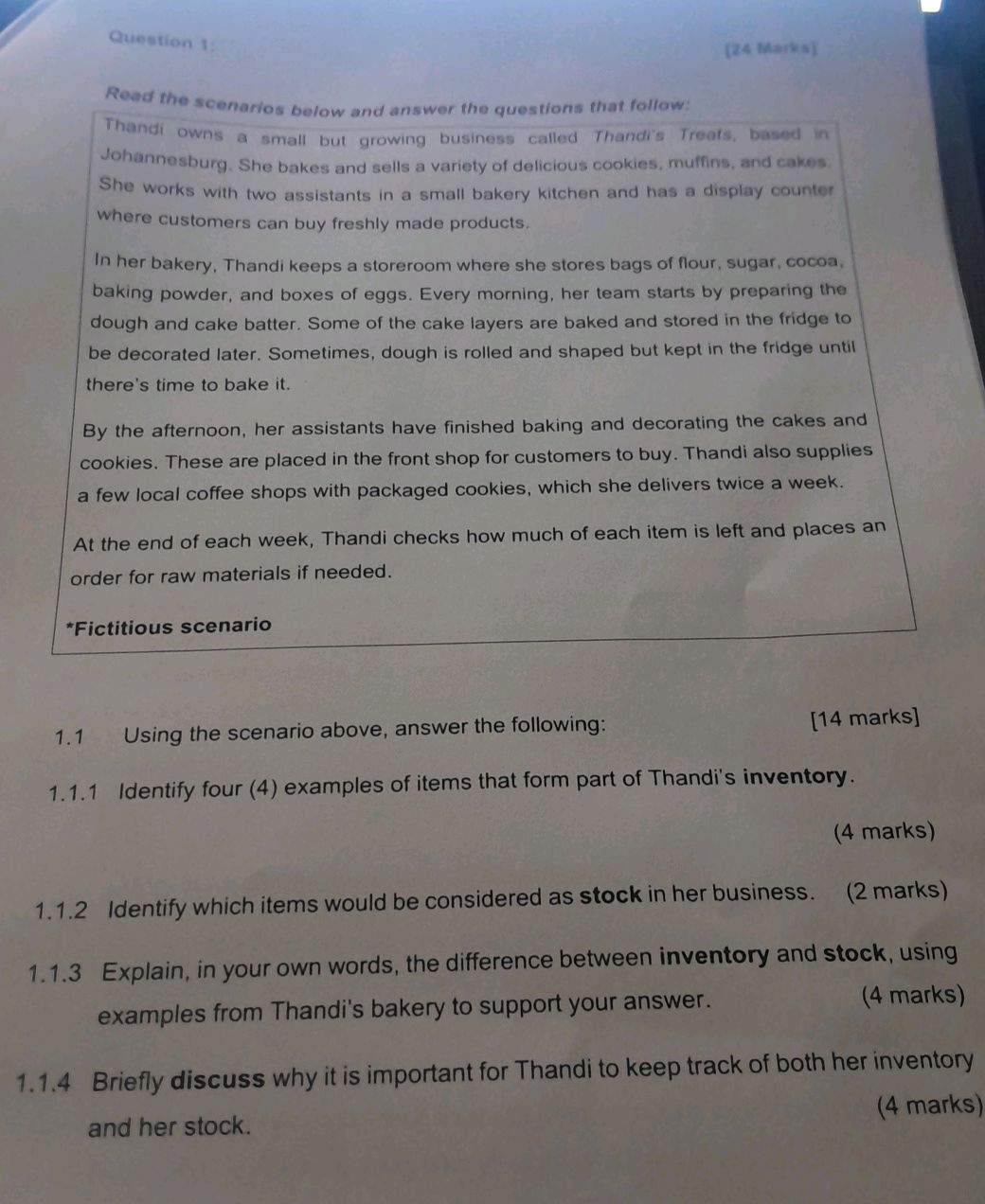 Question 1: Read the scenarios below and | StudyX