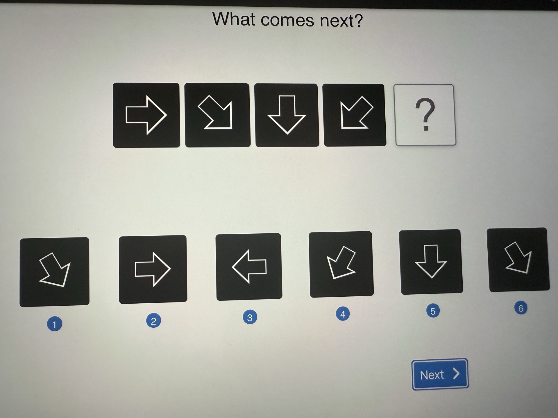 What comes next pattern question | StudyX