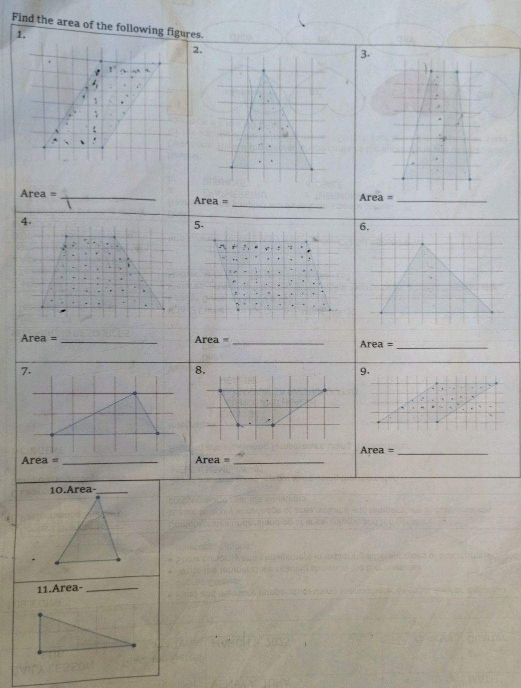 Find the area of the following figures. 1. | StudyX