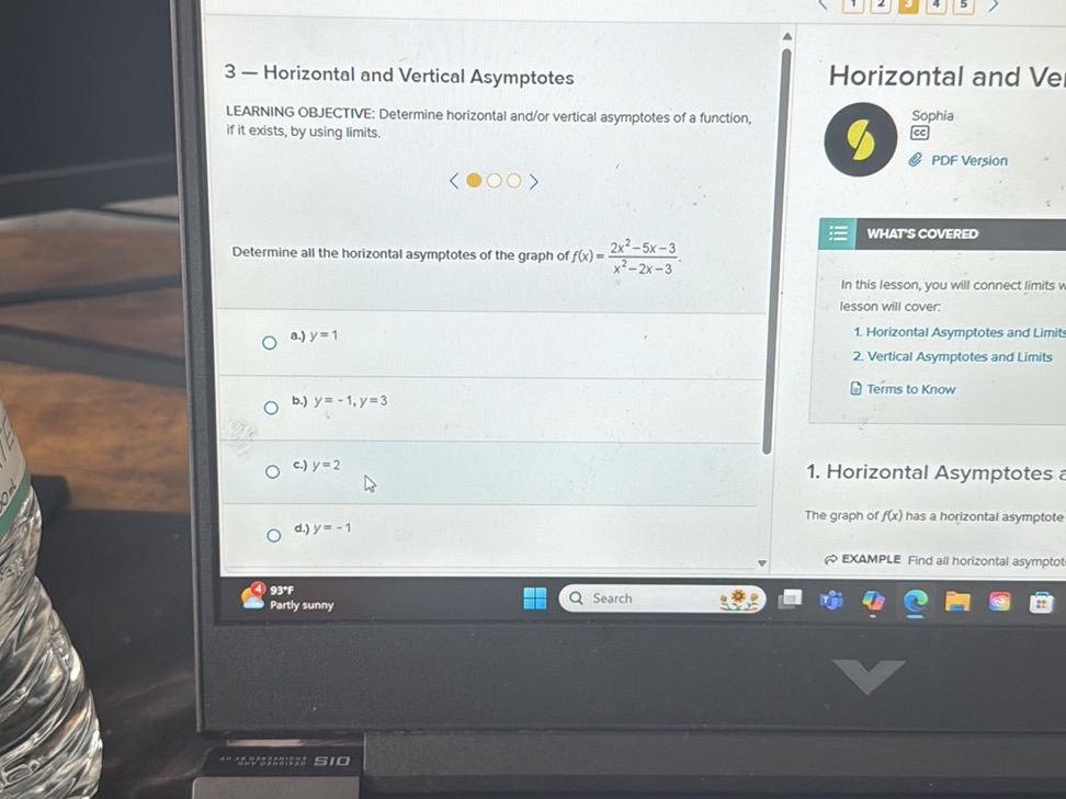 Determine all the horizontal asymptotes of