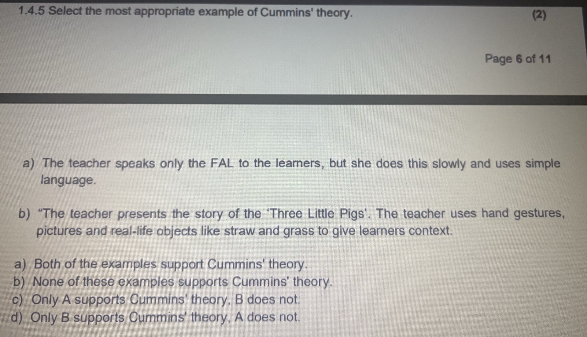 1.4.5 Select the most appropriate example of | StudyX