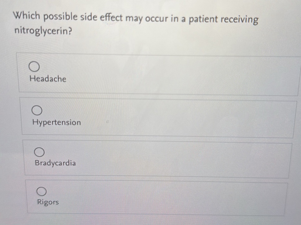 Which possible side effect may occur in a