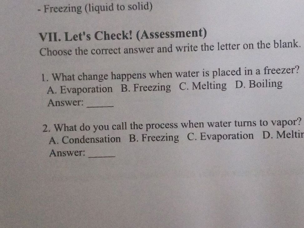 1. What change happens when water is placed | StudyX