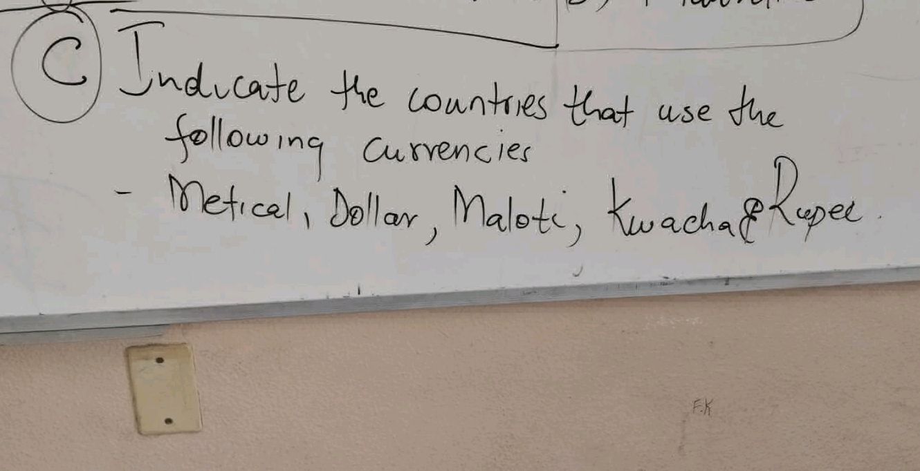 (C) Indicate the countries that use the | StudyX