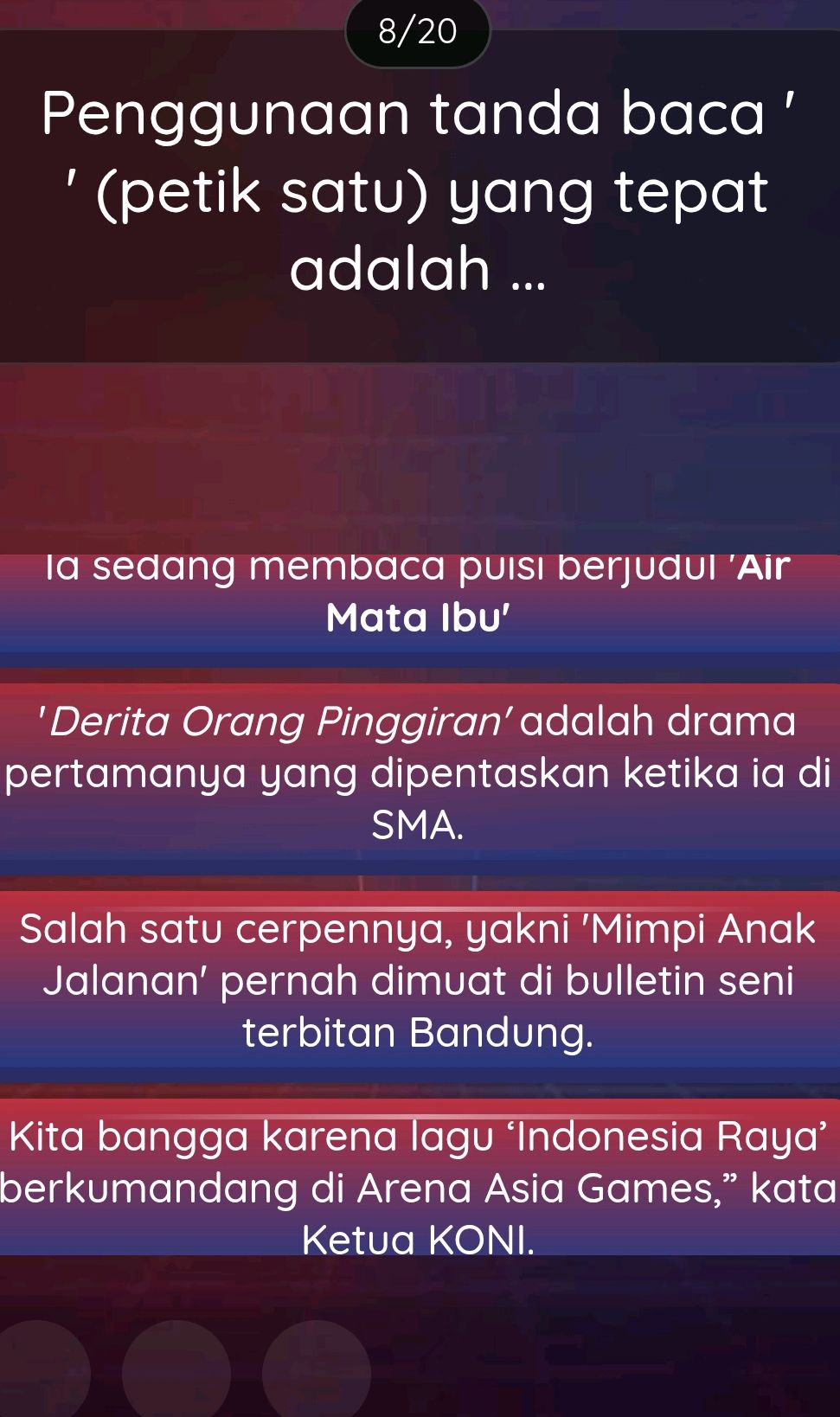 Penggunaan tanda baca ' (petik satu) yang | StudyX