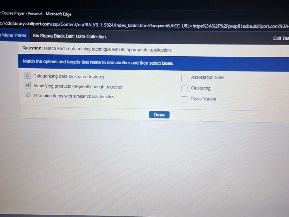 Match each data mining technique with its | StudyX