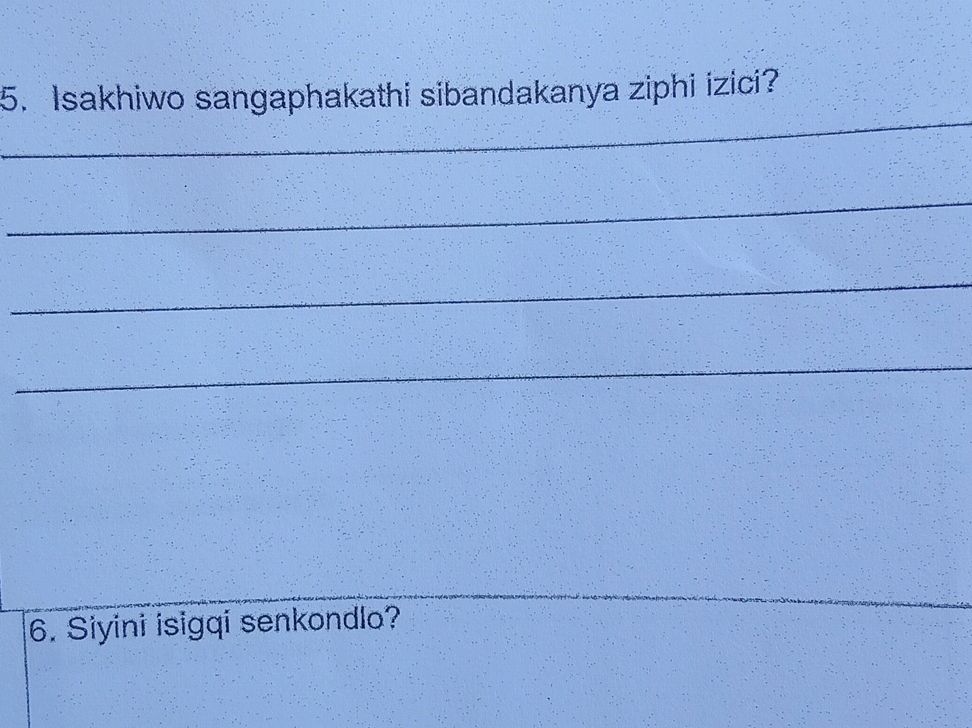 5. Isakhiwo sangaphakathi sibandakanya ziphi | StudyX