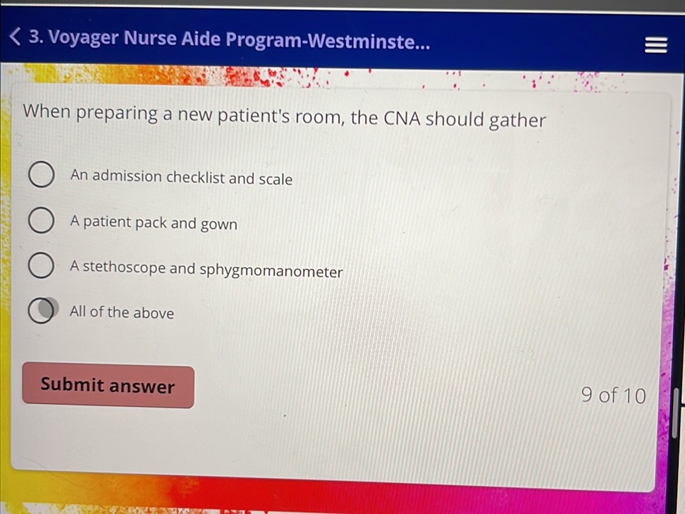 When preparing a new patient's room, the CNA