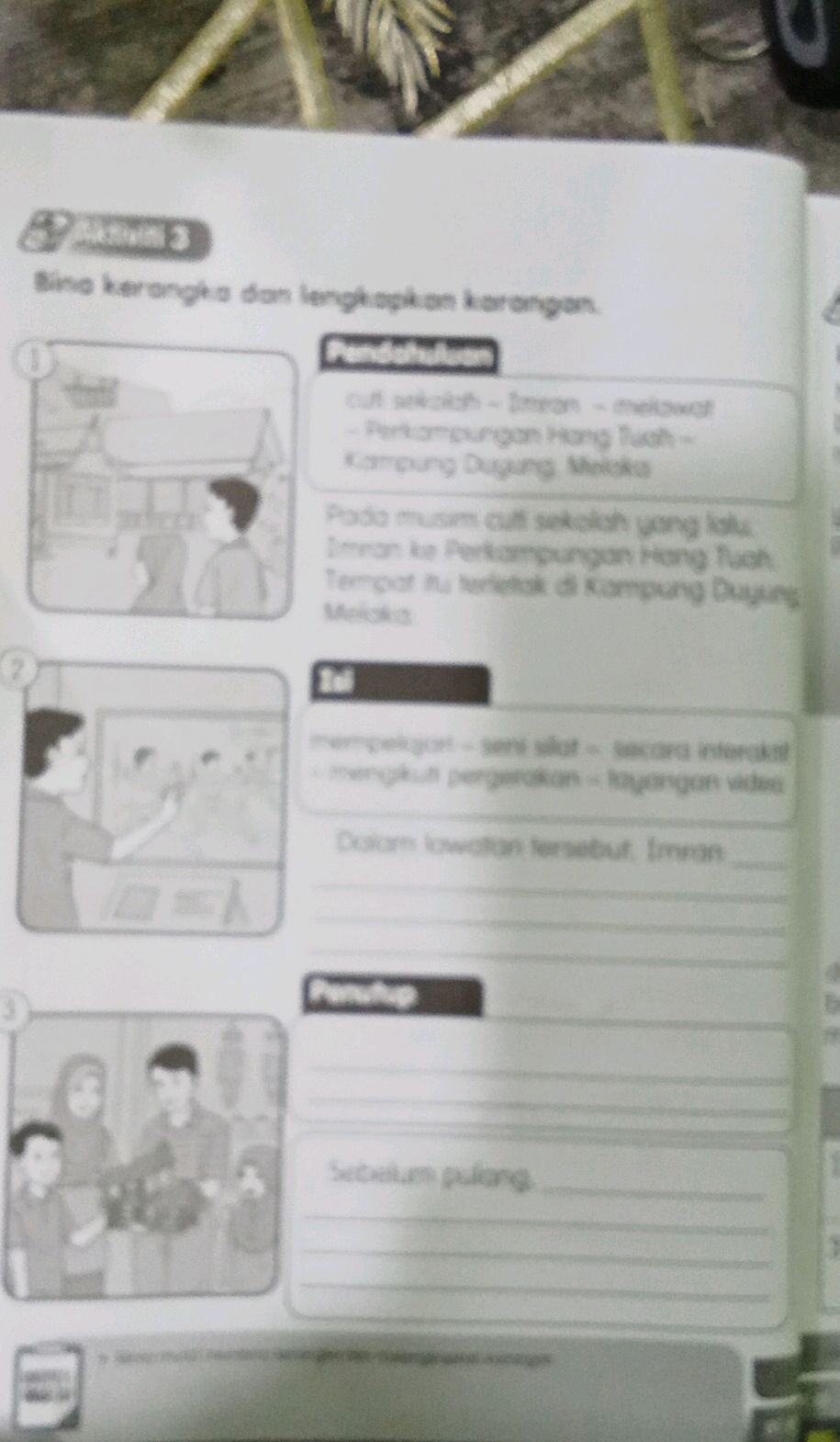 Bina kerangka dan lengkapkan karangan. | StudyX