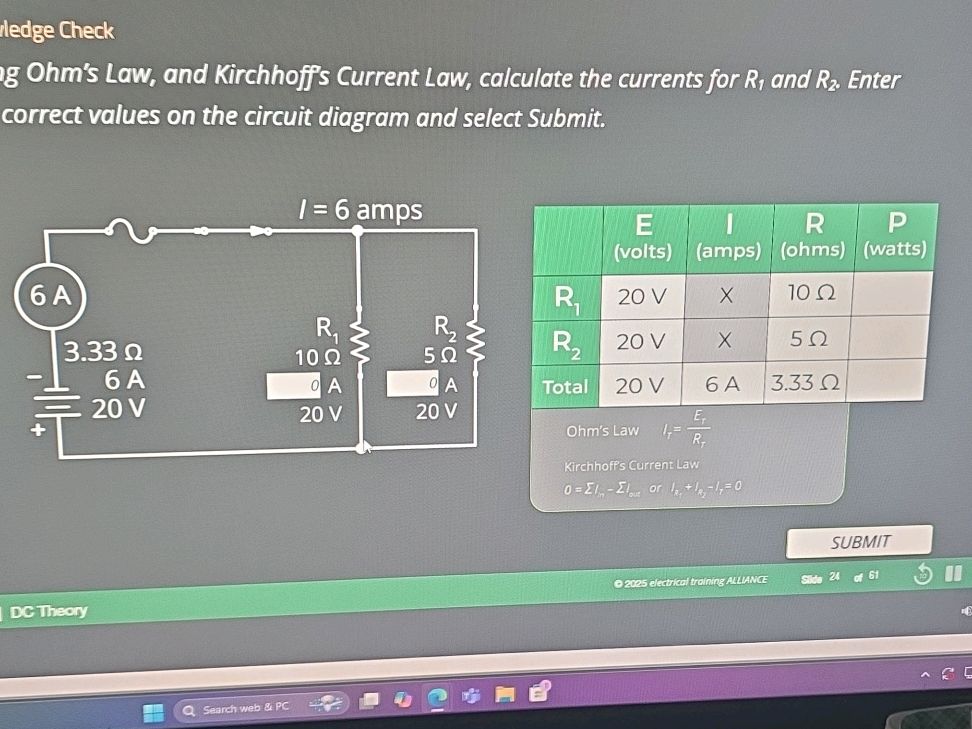 Using Ohm's Law, and Kirchhoff's Current | StudyX