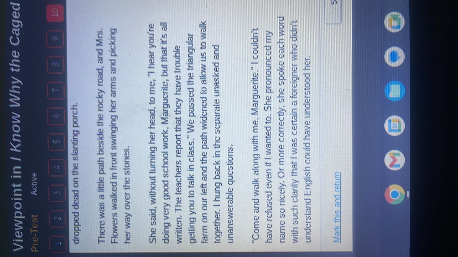 Read the passage from "I Know Why the Caged | StudyX