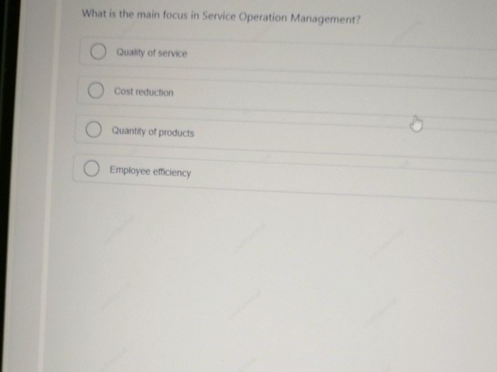 What is the main focus in Service Operation | StudyX