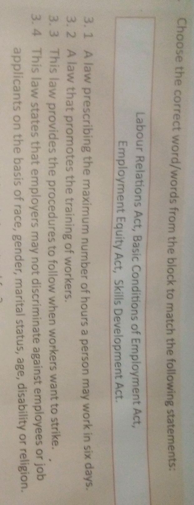 Choose the correct word/words from the block | StudyX