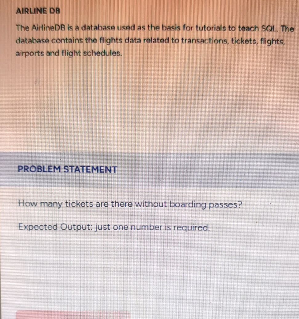 AIRLINE DB The AirlineDB is a database used