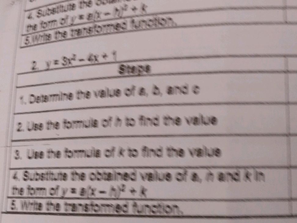 2. $y = 3x^2 - 4x + 1$ Steps: 1. | StudyX