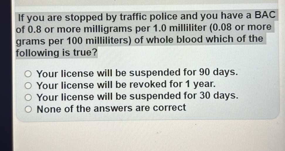 If you are stopped by traffic police and you