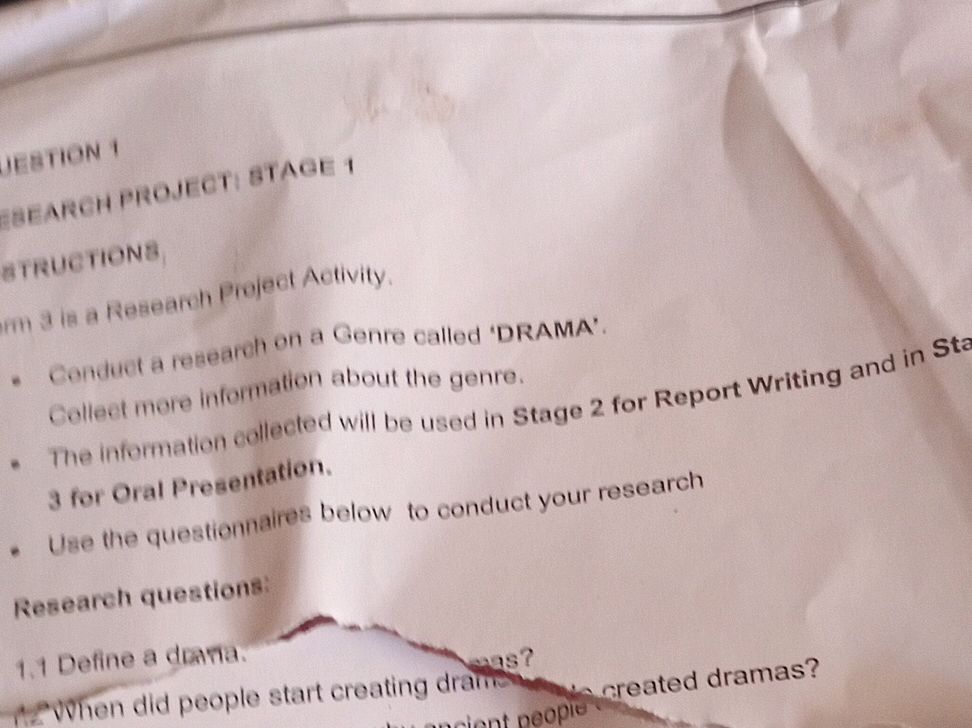Define a drama. 1. When did people start